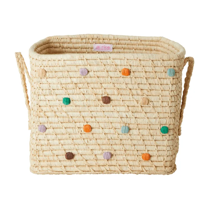 Rice raffia storage box dots from RICE - NordicNest.com