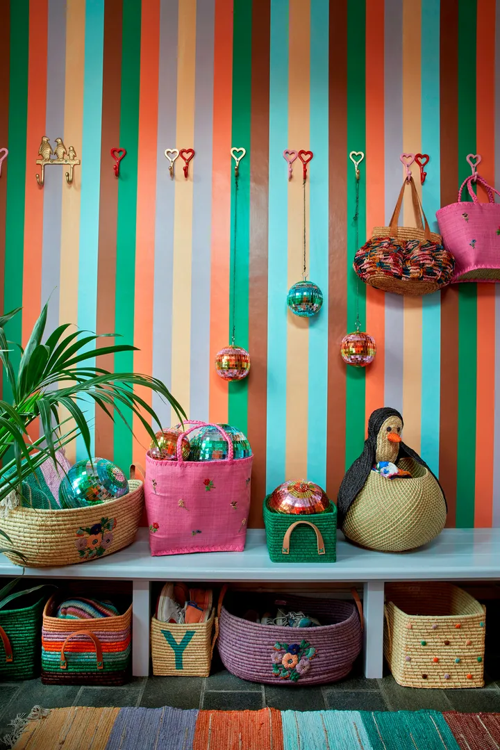 Rice raffia storage box dots from RICE - NordicNest.com