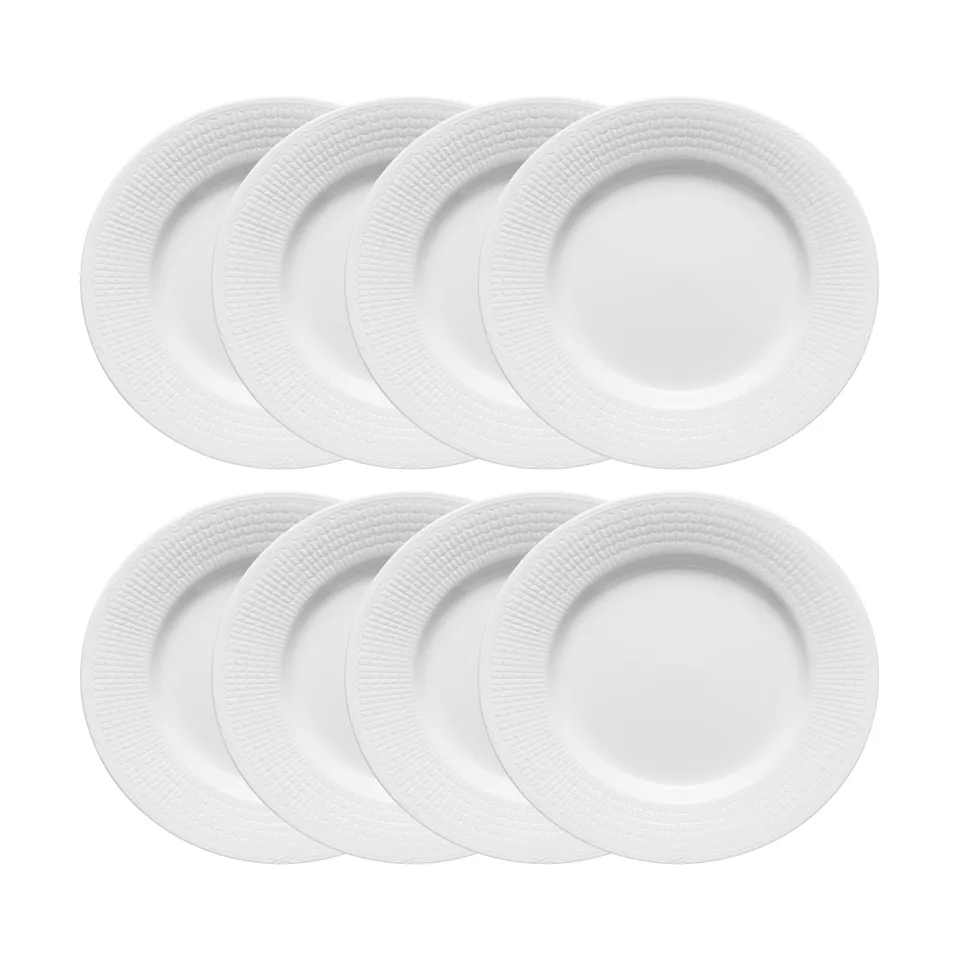 Swedish Grace plate Ø24 cm 8-pack - Snow (white) from Rörstrand ...