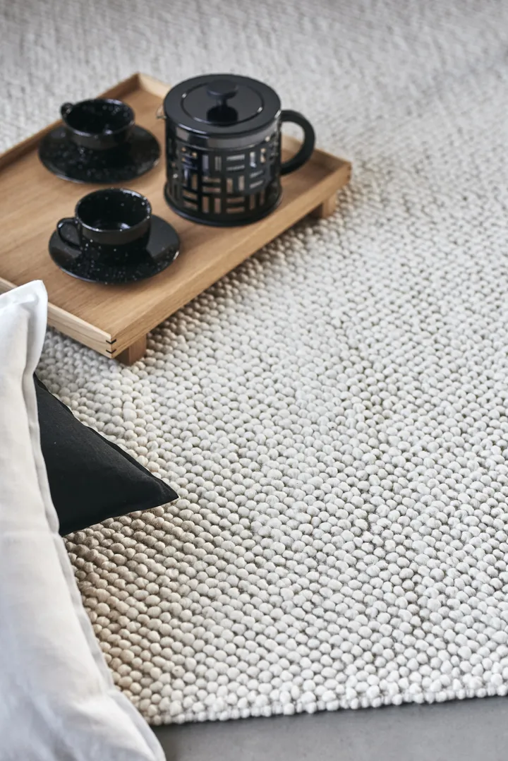 Flock wool carpet natural white from Scandi Living - NordicNest.com