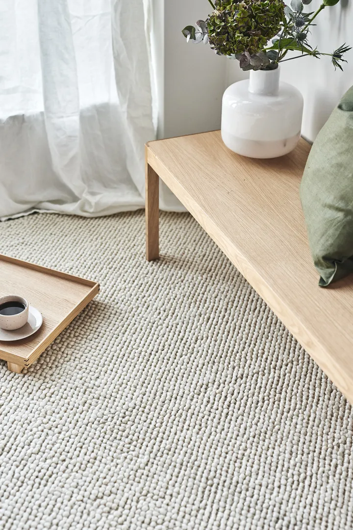 Flock wool carpet natural white from Scandi Living - NordicNest.com
