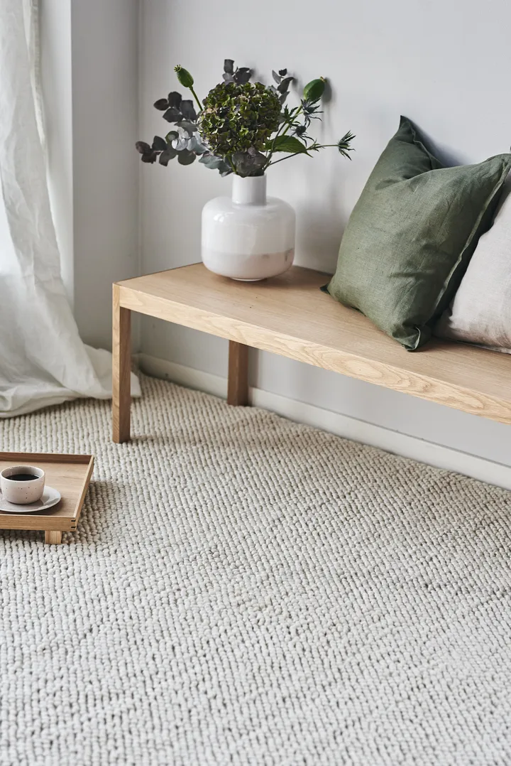 Flock wool carpet natural white from Scandi Living - NordicNest.com