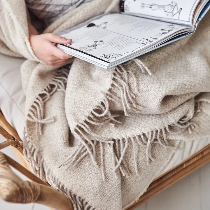 Sandstone wool throw 130x180 cm from Scandi Living - NordicNest.com