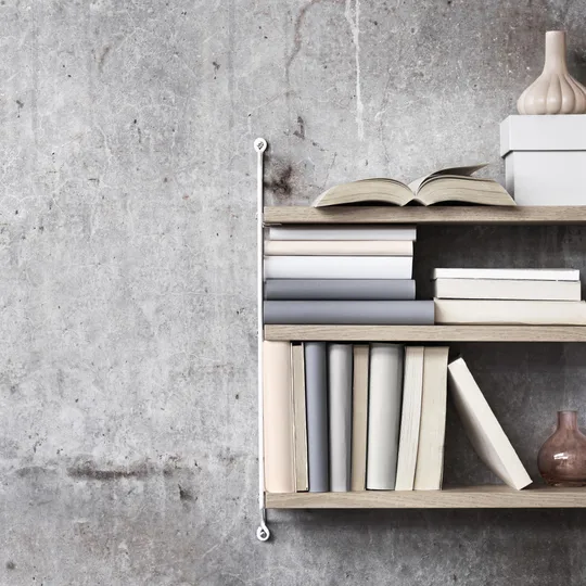 String shelf Pocket oak-white from String Furniture - NordicNest.com