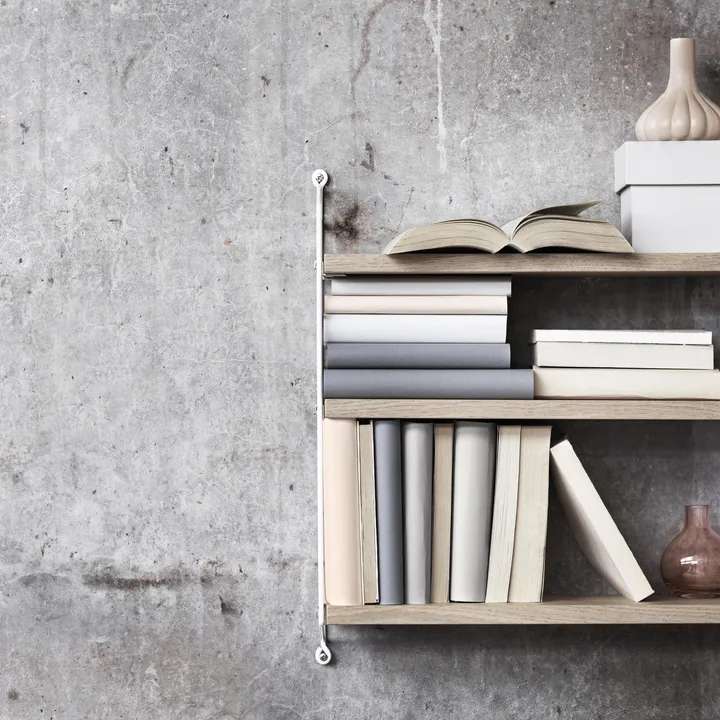 String shelf Pocket oak-white from String - NordicNest.com