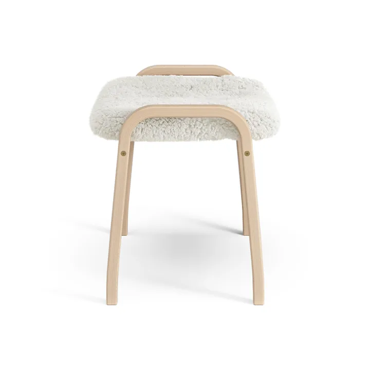 Lamini children's foot stool laquered beech/sheep skin from Swedese ...