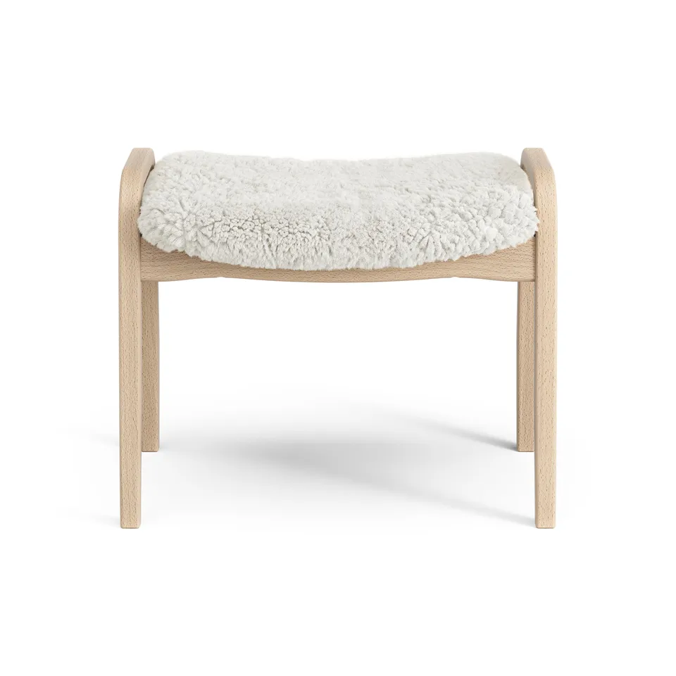 Lamini children's foot stool laquered beech/sheep skin from Swedese ...