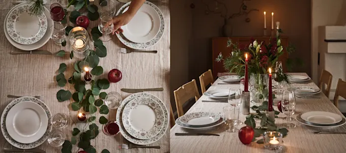 Scandinavian Christmas table setting ideas with a festive touch